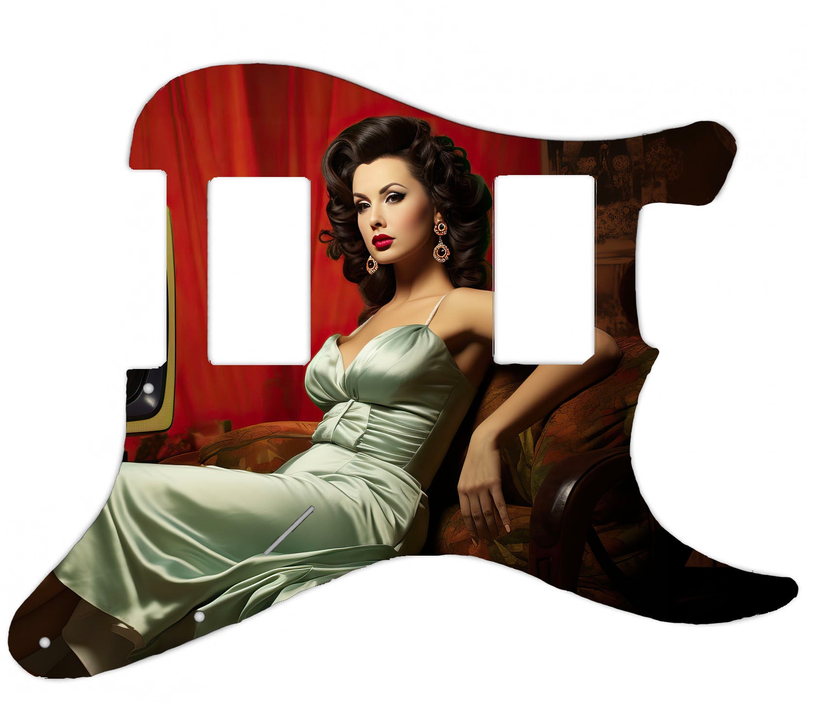 Lonely Girl Pinup Pickguard for Fender Stratocaster **PRINTING ONLY ...