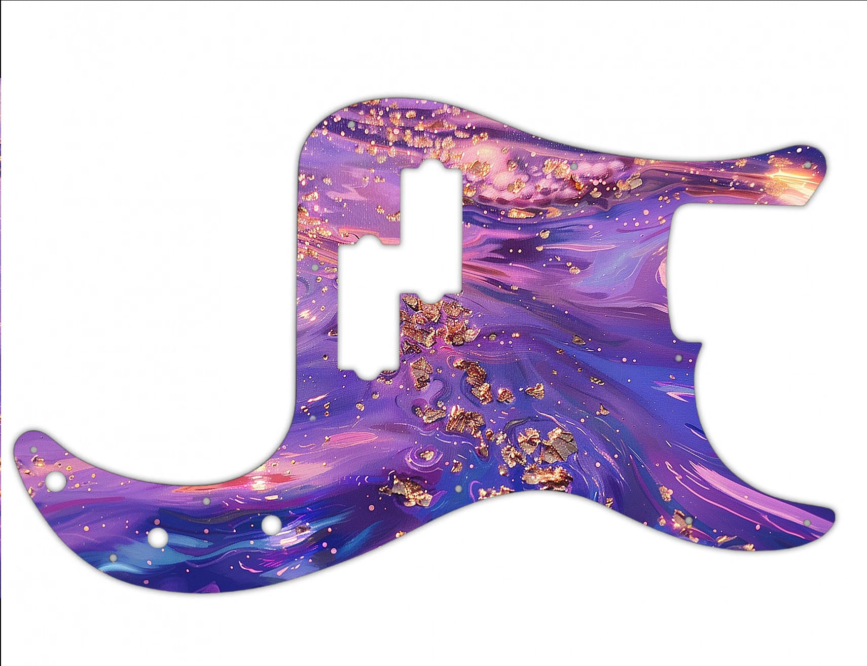 Purple Gold Plasma Fender P Bass Custom Pickguard **PRINTING ONLY ...
