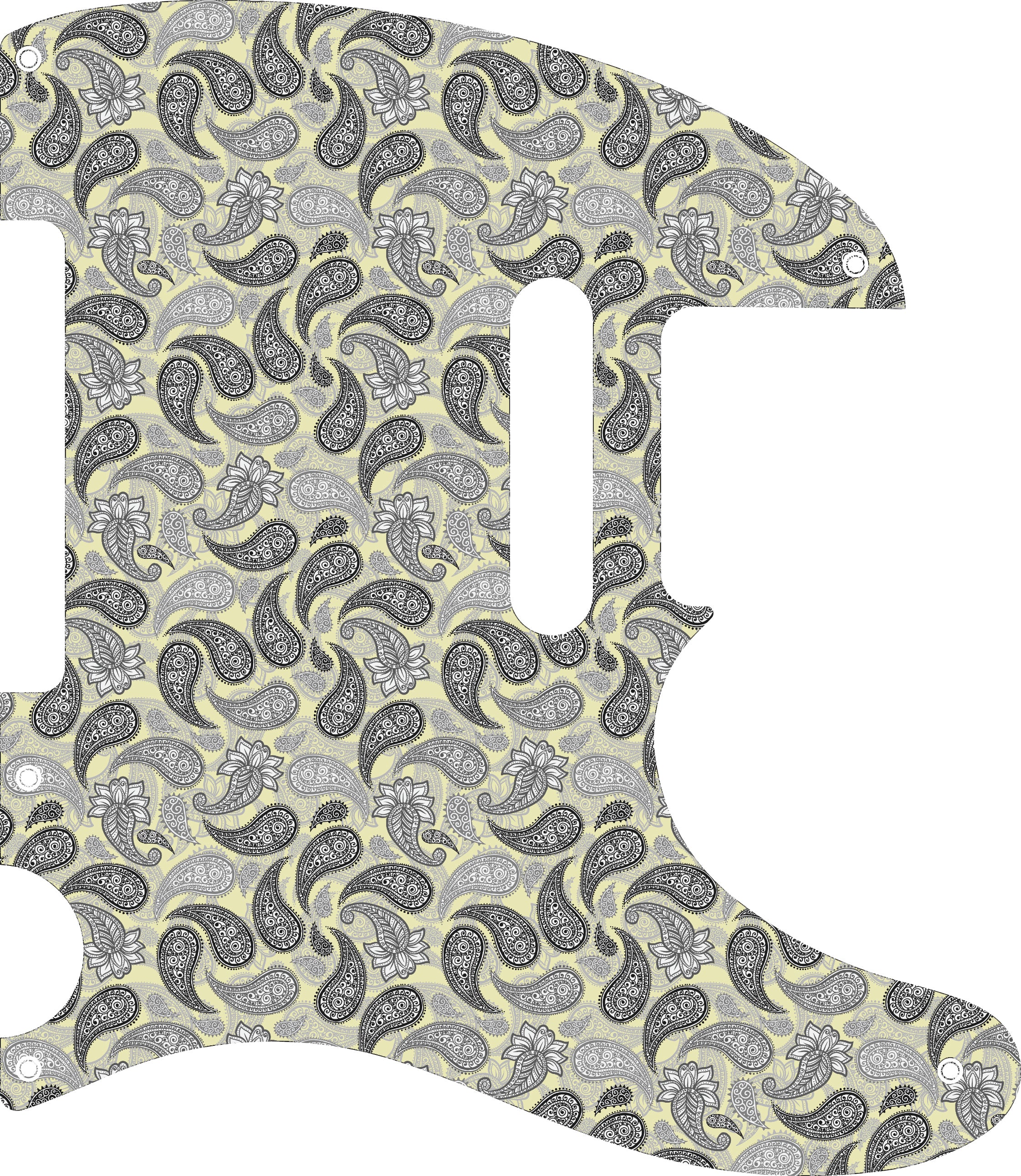 Paisley Black and Cream Fender Telecaster Style Pickguard **PRINTING O ...