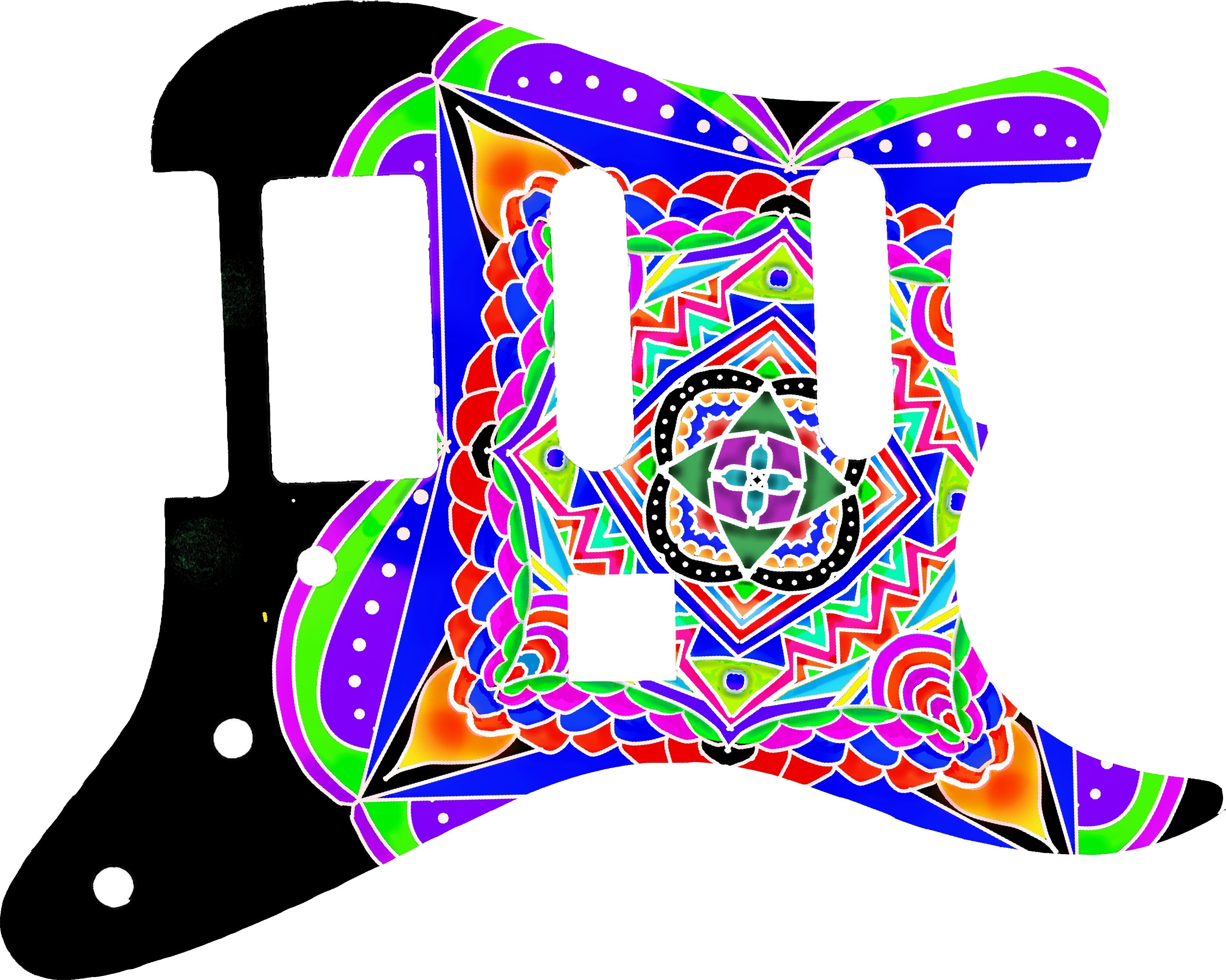 Psychedelic Mandala Strat Pickguard for Fender Stratocaster **PRINTING ...
